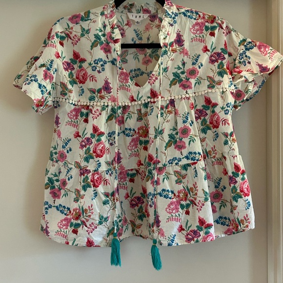 THML | Tops | Thml Floral Womens Top With Tassels | Poshmark